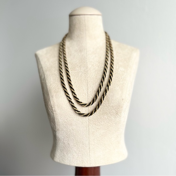 Napier | Jewelry | Vintage Napier Black Gold Rope Chain Necklace | Poshmark